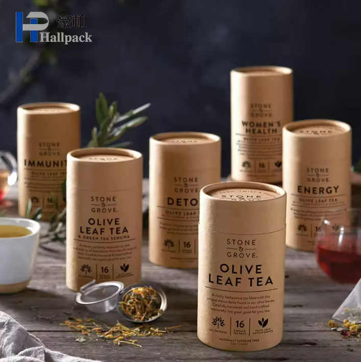 Custom Printed Round Cylinder Cardboard Storage Containers