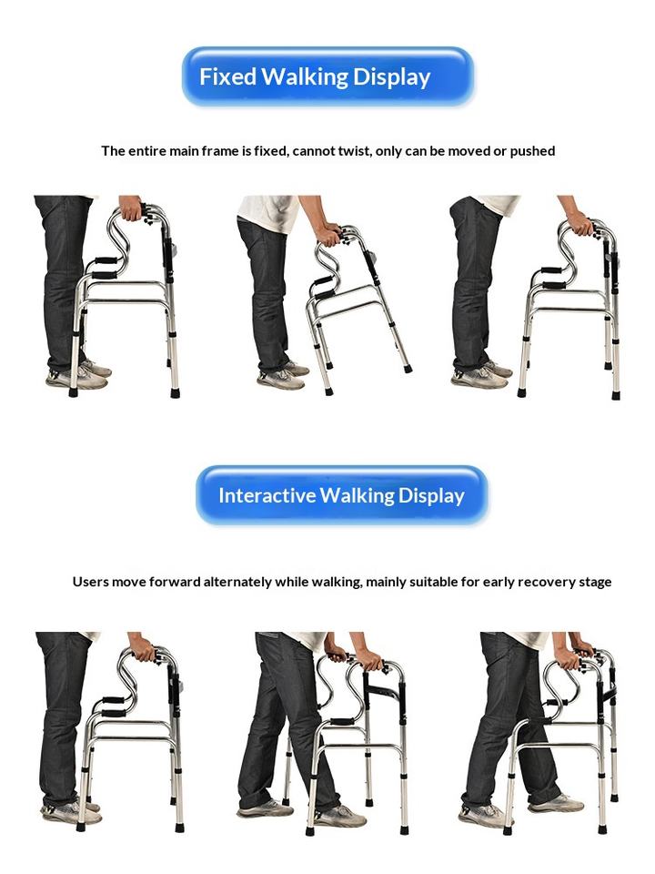 Elderly Walker Rehabilitation Assistive Walking Aid Foldable Height ...