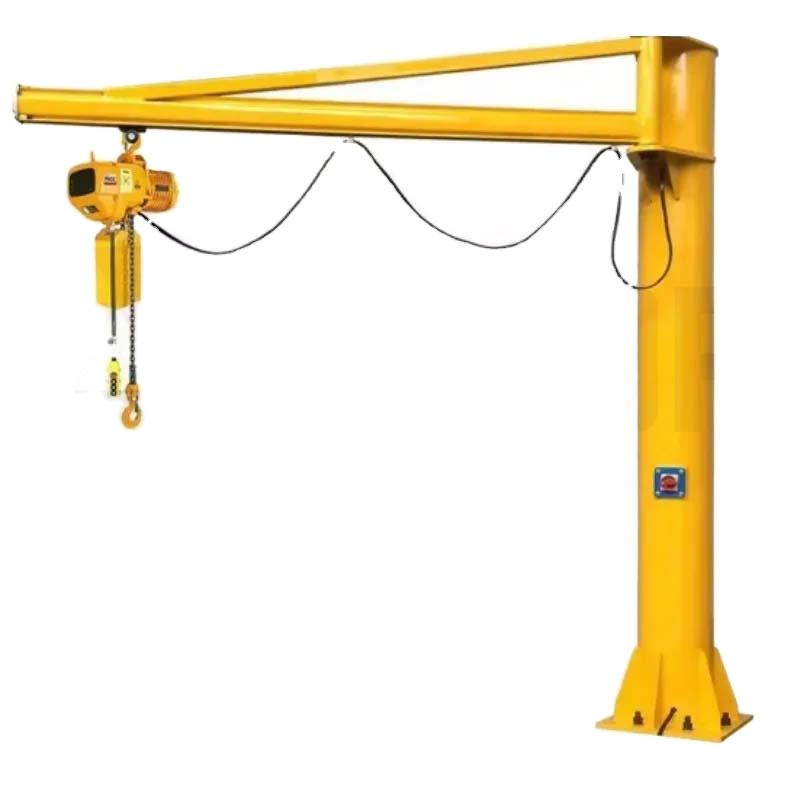 Portable Jib Crane 5T Motor Mobile Floor Standing Wheels 360 Swivel ...