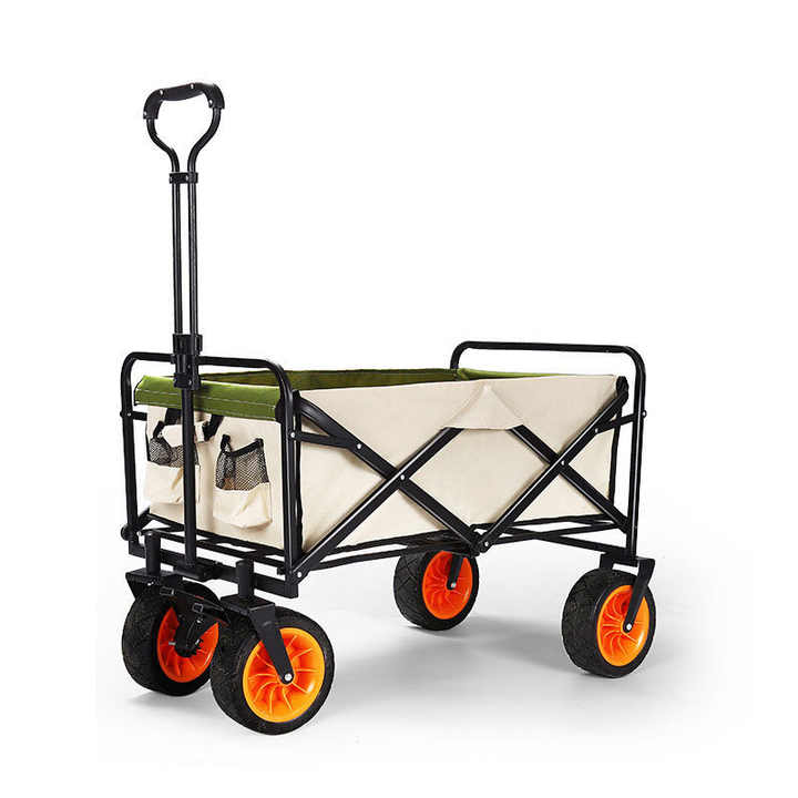 Outdoor Folding Beach Trolley Picnic Wagon Camping Travel Portable Cart ...