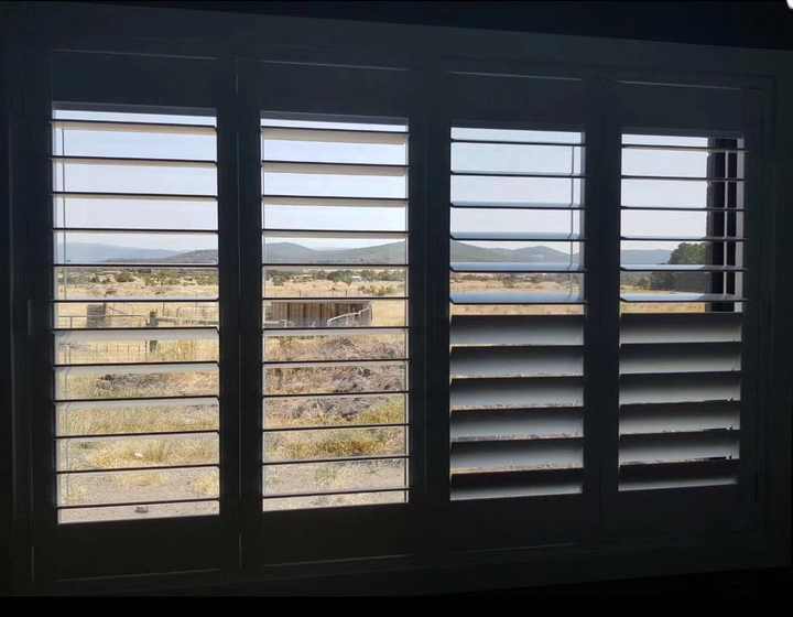Interior Black 89mm Louver Blade Window Plantation Shutters for ...