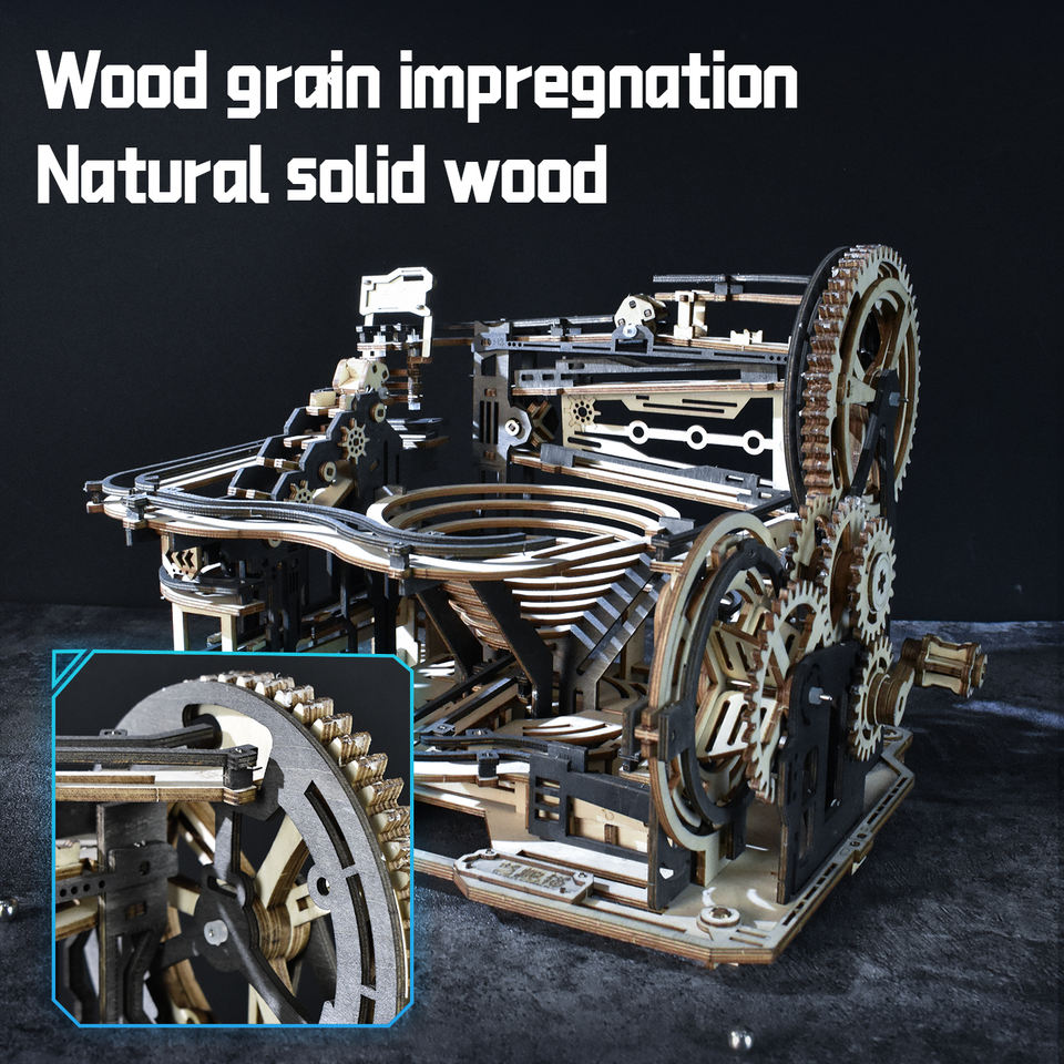 DIY 3D Puzzles - Educational Model Kit Spaceport Wooden Marble Run