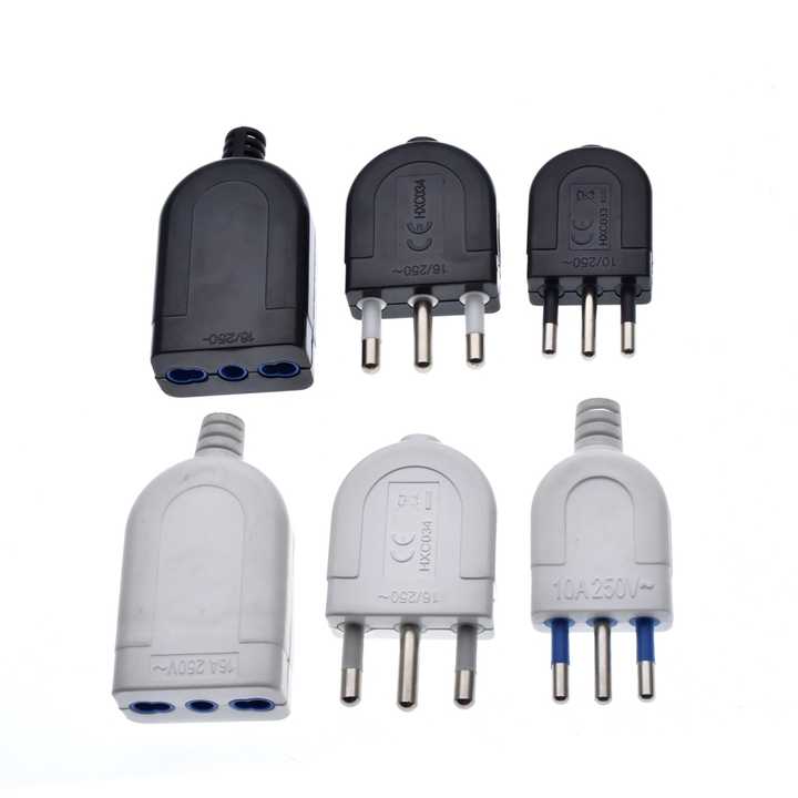 10A/16A Italian plug Connect the power cord Male female plug Power Plugs Italian tripolar ...
