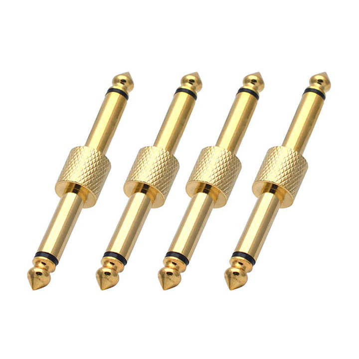 1/4 Inch 6.35mm Guitar Pedal Adapter Zinc Alloy Male Male Jack ...