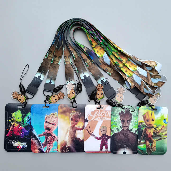 Lanyards Newest Marvel Anime Cool Cartoon Groot Campus Student ID Name ...
