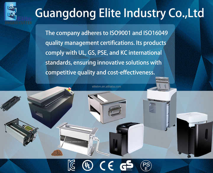 Elite Paper Shredder - 2x10mm Cutting Unit, 12 Sheets Capacity