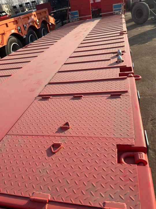 40ft Platform Flatbed Trailer 60 Tons Cargo Ship Carrier 3/4 Axles ...