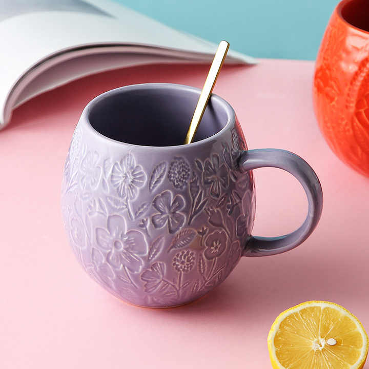 Retro Tea Cup Personalized Relief Ceramic Coffee Mug| Alibaba.com