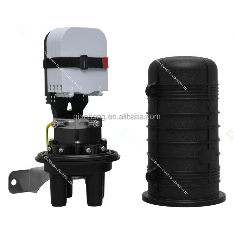 1+3 Entry Ports Fiber Optic Splice Joint Enclosure Dome Shaped 24 Core ...