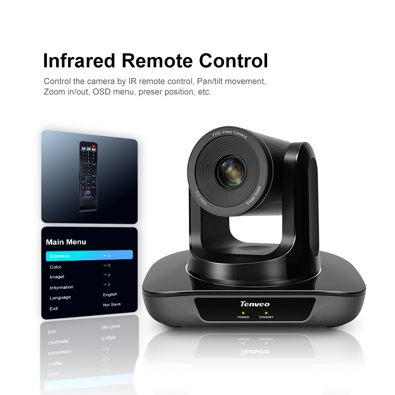 4K USB 2.0 PTZ Video Conferencing Camera IR Remote Control, for Skype ...