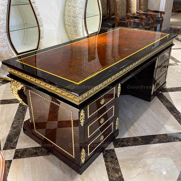 Royal Office Furniture Luxury Classic Carving Wooden Computer Desk ...
