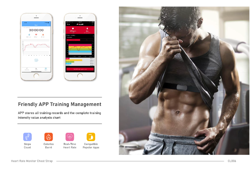 Heart Rate Monitor Chest Strap Wearable Fitness Heart Rate Monitor Band ...