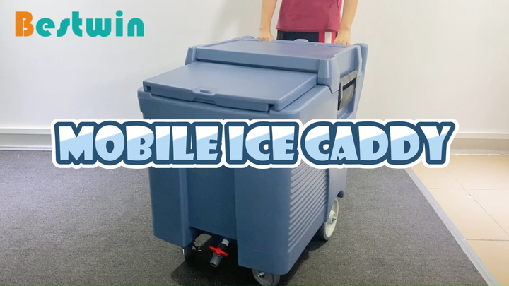 125L Capacity Hotel Restaurant Plastic Ice Cube Storage Cart Insulated ...