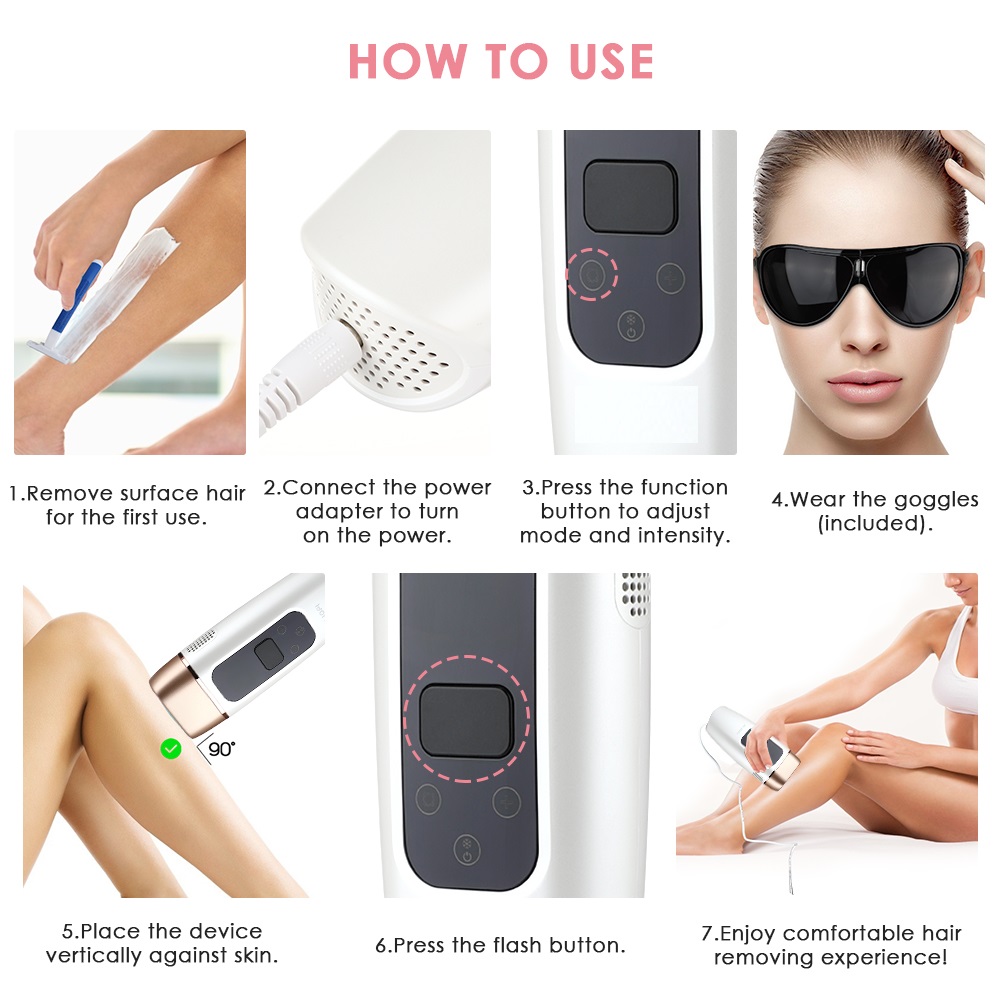 Smooth Skin Ice Cool IPL Laser Hair Removal Machine Electric Epilator ...