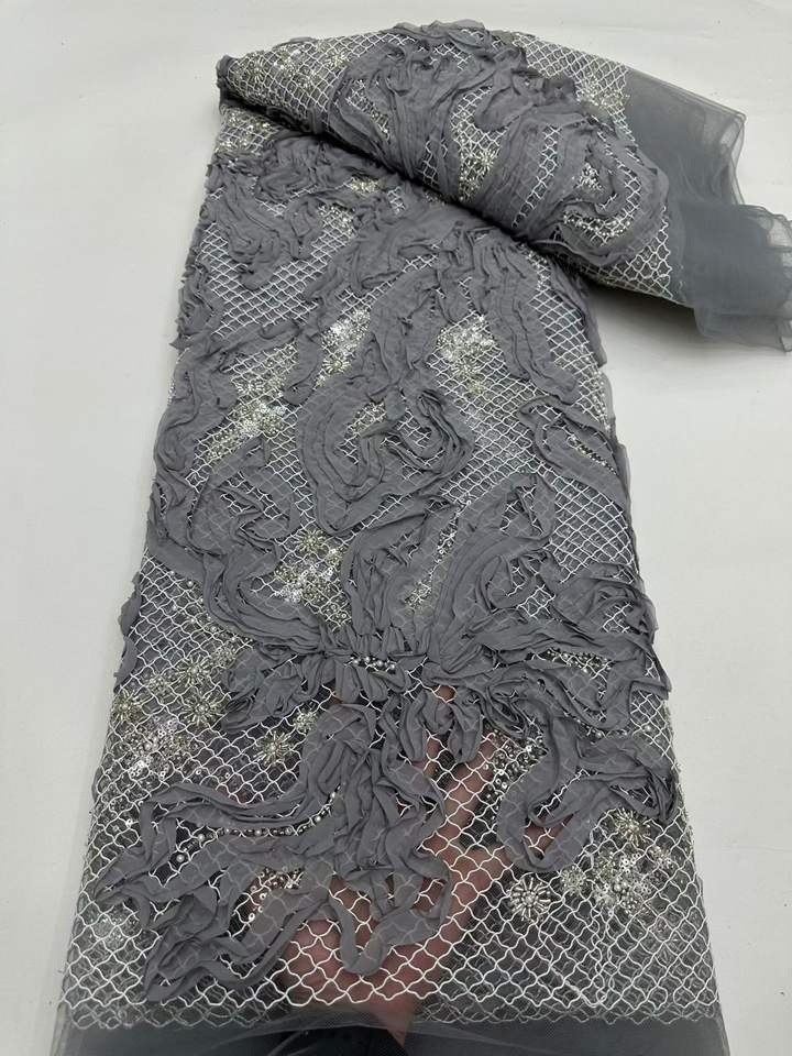 NI.AI New Design Square Net Lace Embroidery Lace Fabric Beaded Lace ...