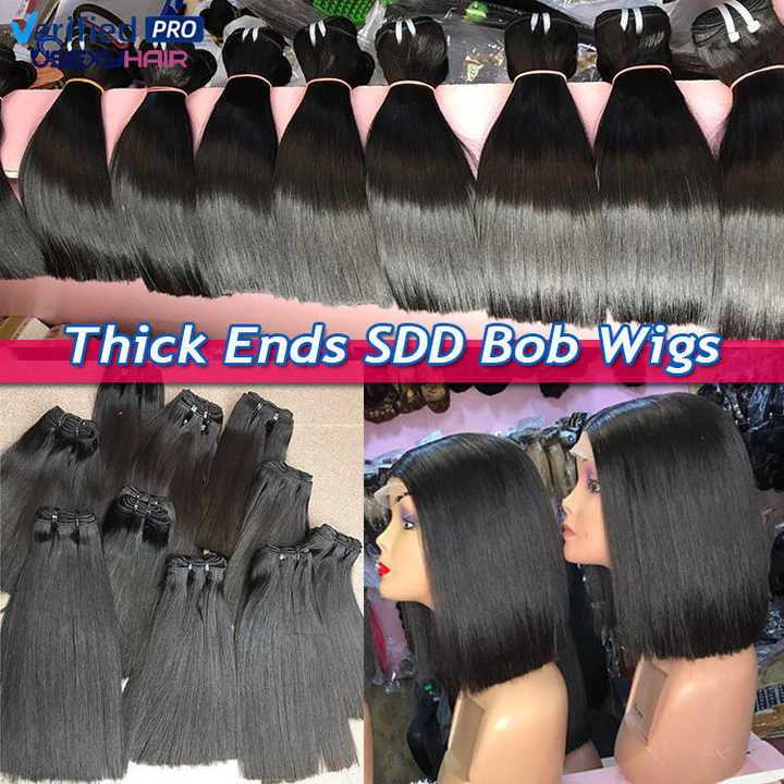 Hot Selling Natural Sdd Double Drawn 100% Human Hair Bone Straight Raw ...