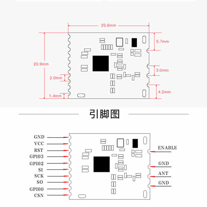 Taidacent 433mhz SPI Long Range Low Cost RF Transceiver Module CC1125