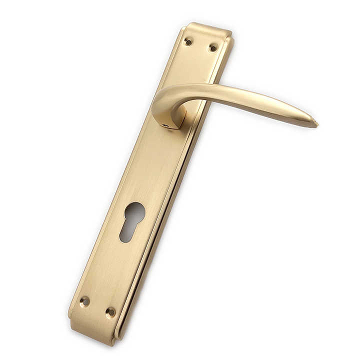 85mm Steel Plate Mortise Door Handle Lock - Golden Maxtra