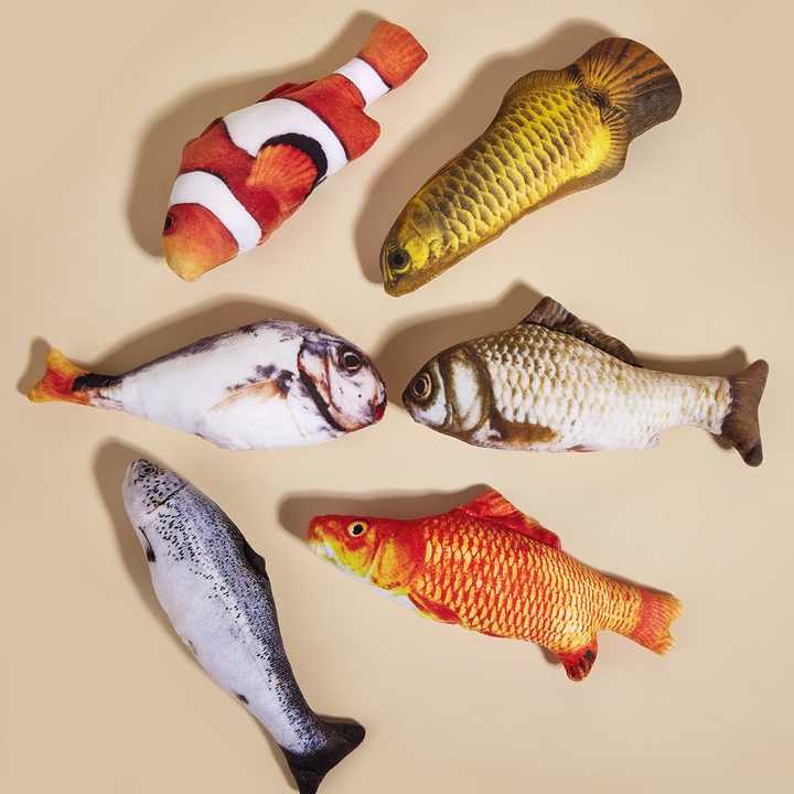 New Fish Shape Cat Toys Bite-resistant and Scratch-resistant Plush Cat ...