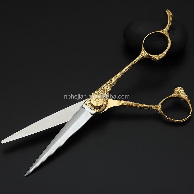 Gold Color Crane Handle Japanese Barber Scissors VG10 Steel