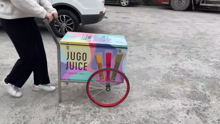 Stainless Steel Popsicle Ice Cream Trolley Cart for Sale