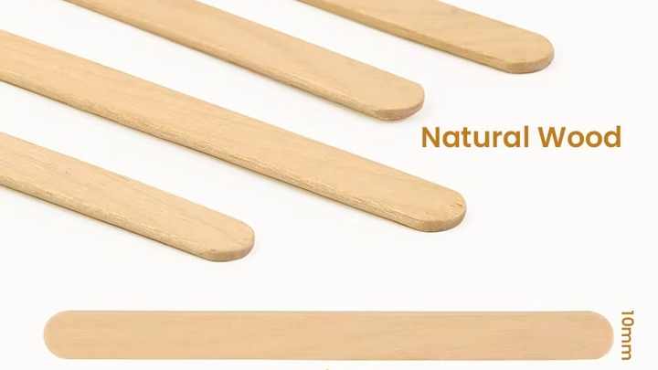 Wooden Crafts Sticks Natural Wood Texture Ice Cream Spoon Stick for ...