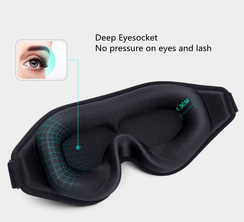2025 Custom 3D Disposable Anti-Wrinkle Full Blackout Satin Sleep Mask ...