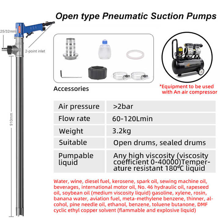 High Viscosity Screw Drum Pump - Pneumatic Barrel Piston Pump