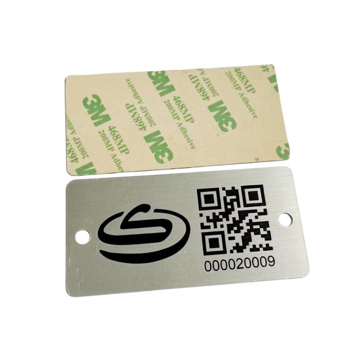 Custom Aluminum QR Code Tag Label Dye Black metal Engraved QR code tag ...