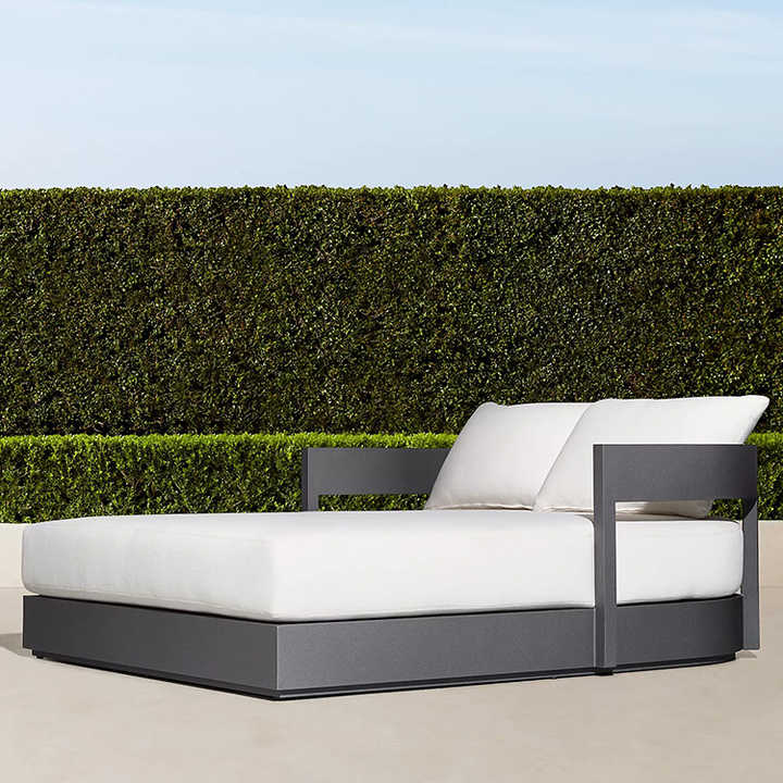Modern Aluminium Swimming Pool Sun Bed - Double Daybed