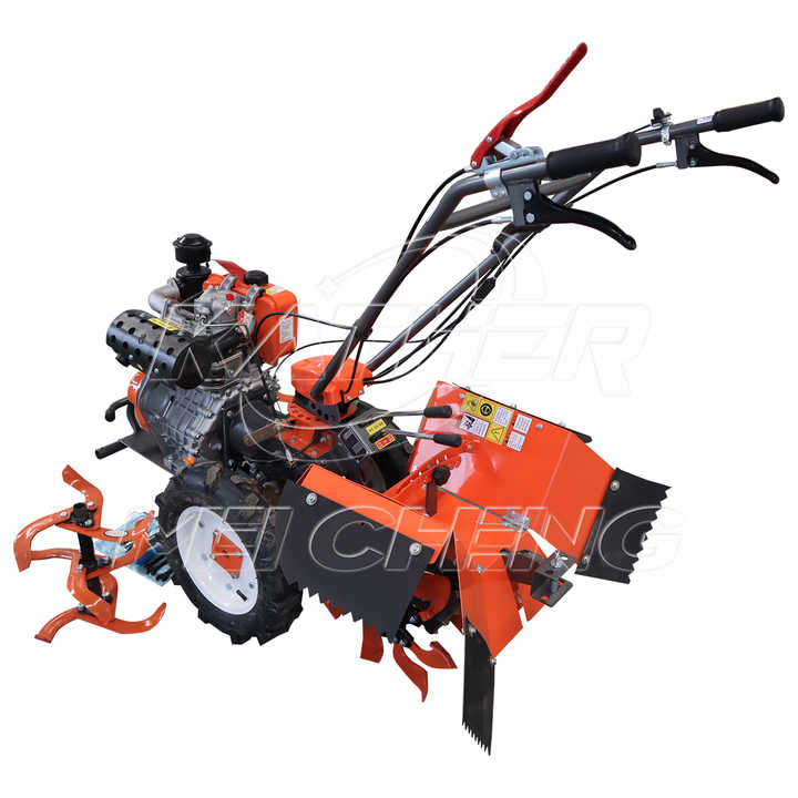 4 Wheel Self-Propelled Rotary Tiller Cultivator Diesel Multi-Function ...