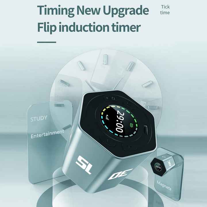 Digital Clock Timer Magnetic Cube Timer Kitchen Timer Hexagon Flip for ...