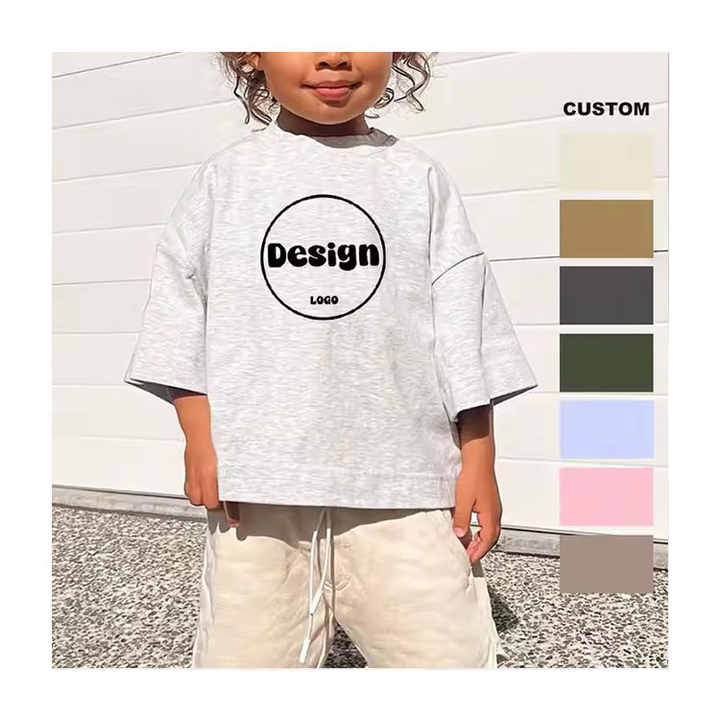 Custom Logo Toddler Kids Boys Oversized Boxy T-shirt