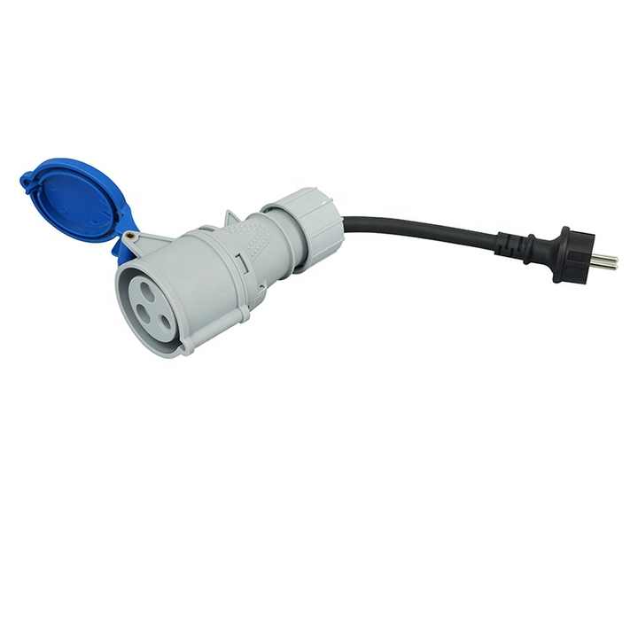 32A CEE Socket EV Charger Adapter to 16A Schuko Plug