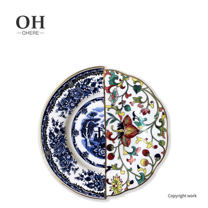 Modern Luxury Plate Set Creative Irregular Dinner Set Bone China ...