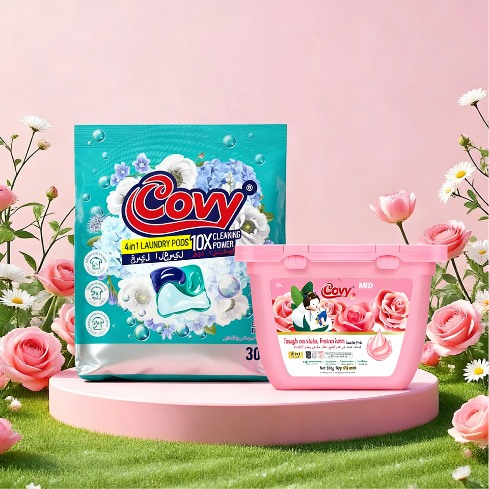 Covy Laundry Detergent Family Pack Concentrated Rose Aroma Pods Powder ...