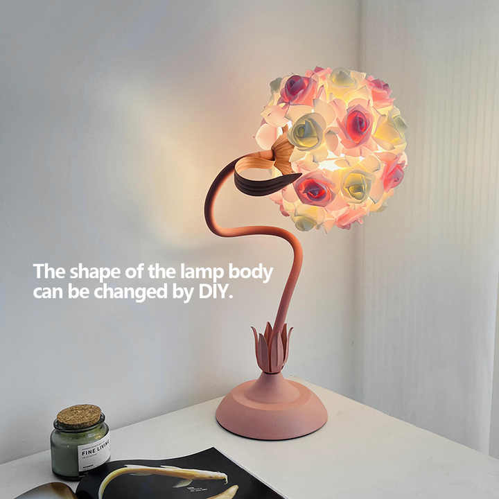 2026 Modern Simple Rose Creative Warm Night Light Metal E26 Table Lamp ...