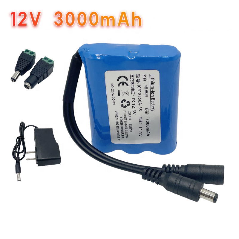 18650-3S1P 12V 2600mAh Rechargeable Lithium Battery Pack with US/EU ...