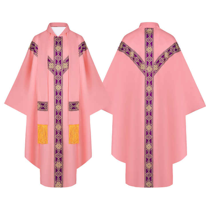 Catholic Priest Chasuble Vestment for Church Mass Gold Embroidery Matt ...