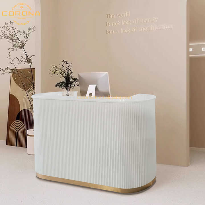 Luxury Front Desk - Pink White Modern Spa Reception