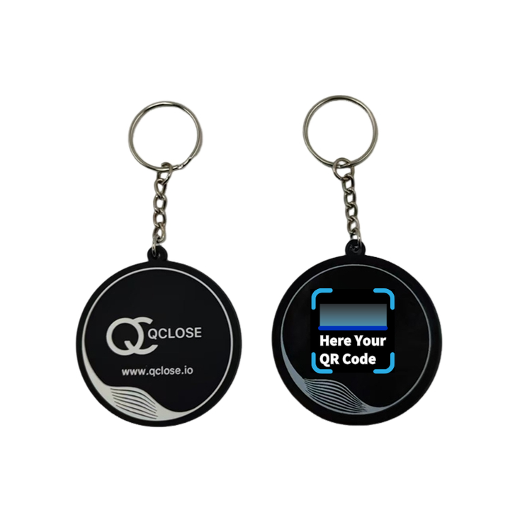 Custom Promotional Engraved Business Pvc Customizable QR Code Keychain ...