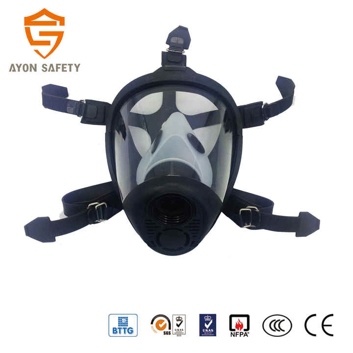 Full Face Silicone Respirator Fire Escape Smoking Prevent Safety Gas ...