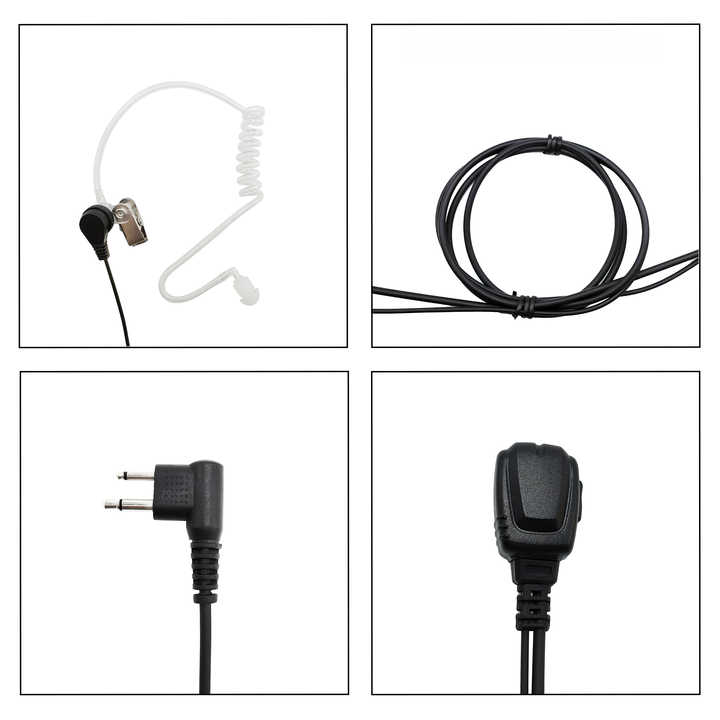 E63U-M Motorola M Plug Walkie Talkie Earpiece 2-Pin Acoustic Clear Tube ...
