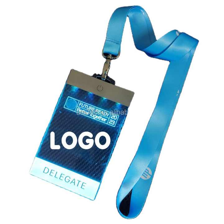 2 LED Employee Retractable Lanyards with Logo Custom