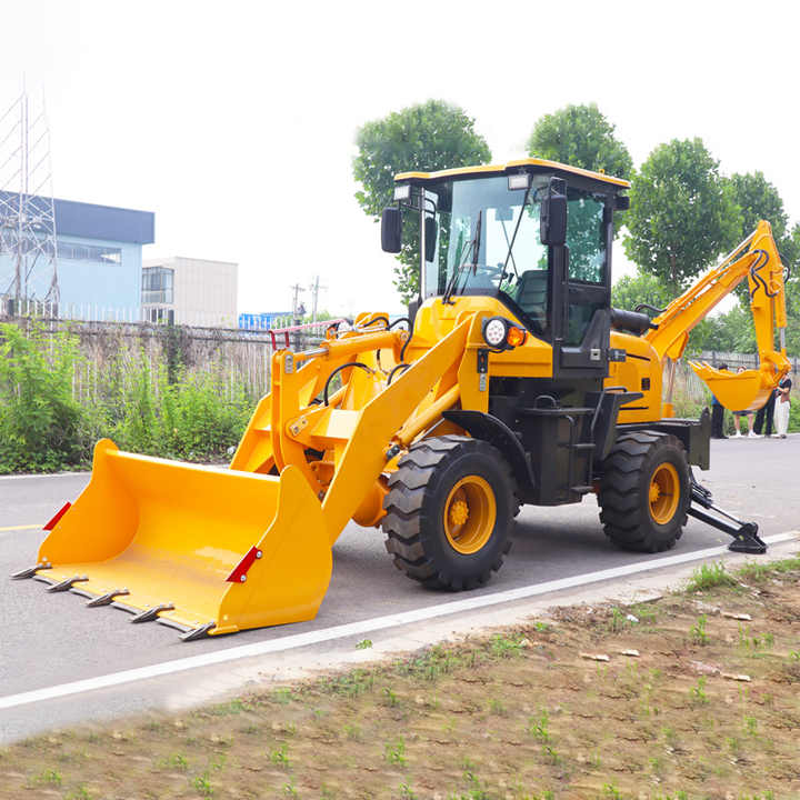 Multi Functional Diesel Backhoe Loader Wheel Type Construction Sites ...