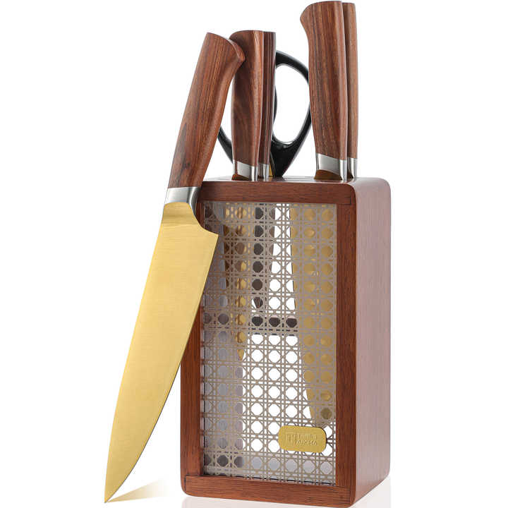 2025 Top Sellers Walnut Wood Handle Kitchen Santoku Utility Chef Knife ...