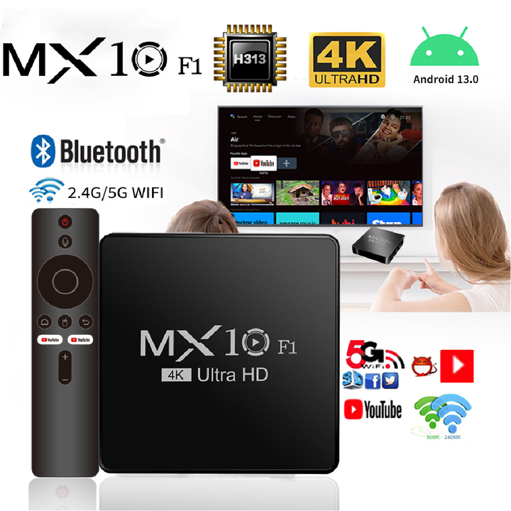 MX10-F1 TV Stick - Smart Android 13 TV Dongle with 2GB RAM