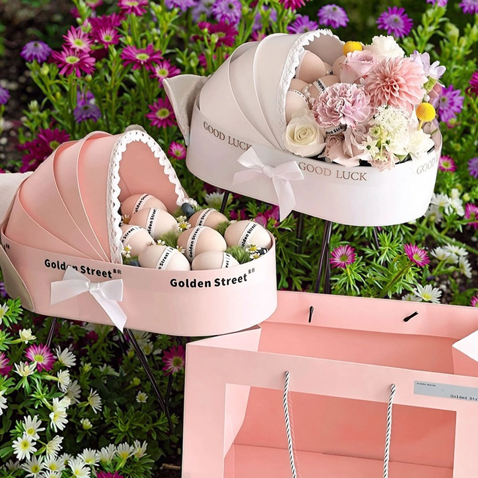 Cradle Flower Box Fresh Flower Packaging Gift Box Egg Postpartum ...