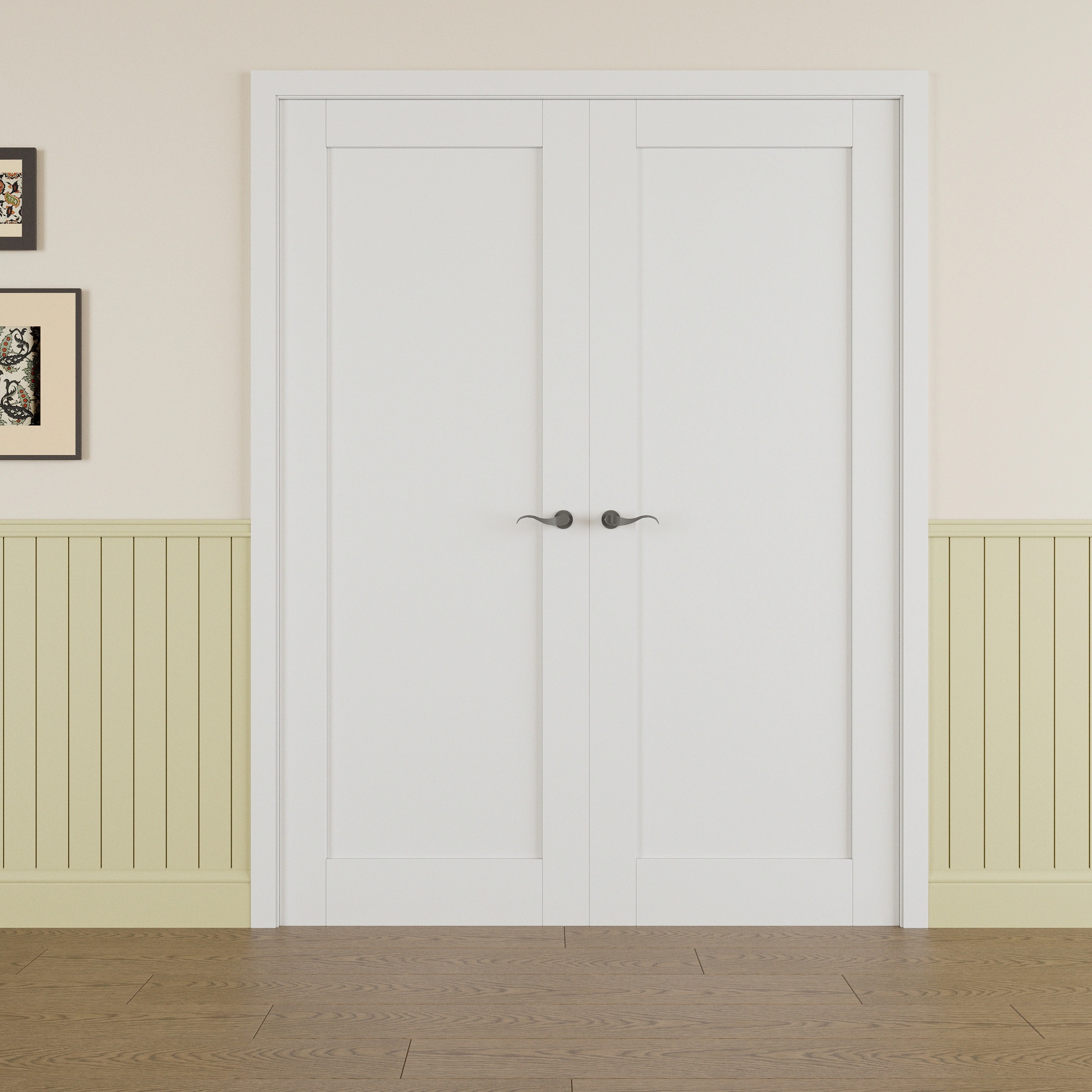 Wholesale Modern White French Door Solid Core MDF Interior Swing Door ...