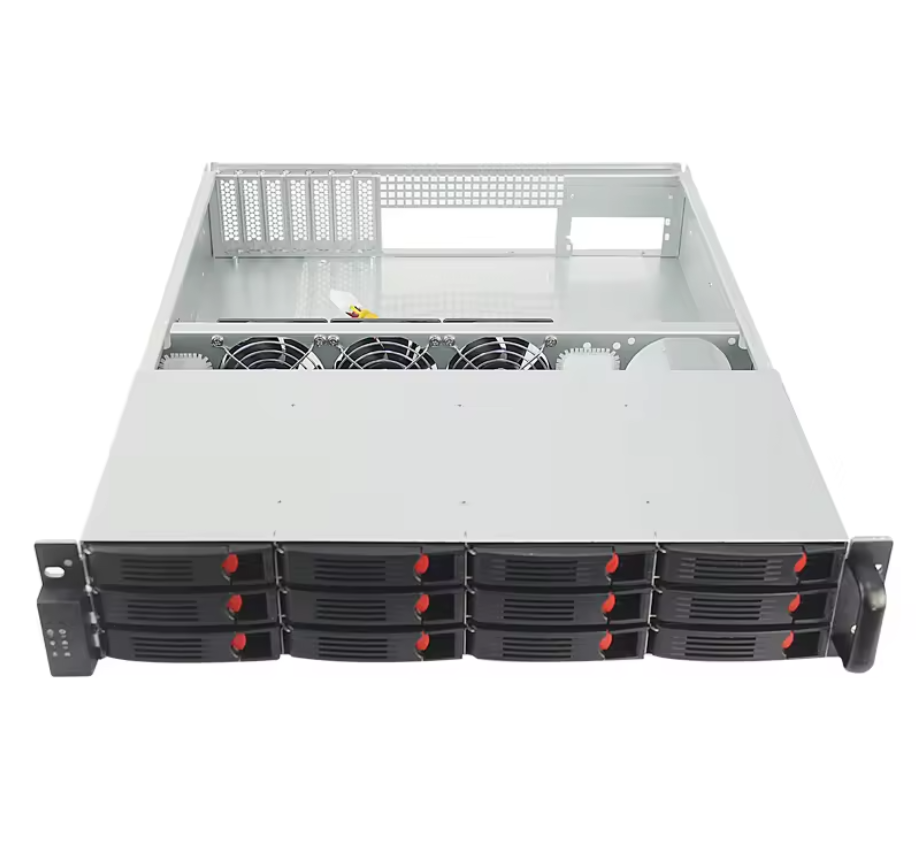 19 Inch ATX Industrial Full Tower Server Case 2U Rackmount 12 Bays ...
